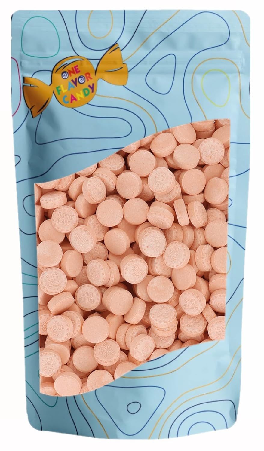 Bottle Caps Candy Candies Bulk in Resealable Bag (Orange) – oneflavorcandy